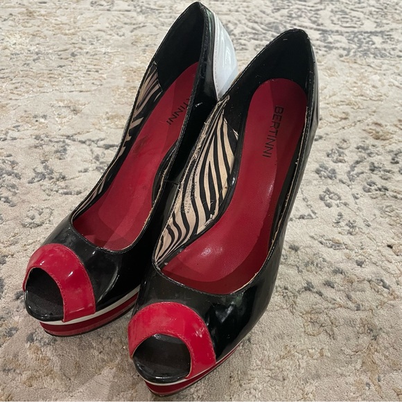 Bertinni | Shoes | Bertinni Black White And Red Zebra Stilettos | Poshmark